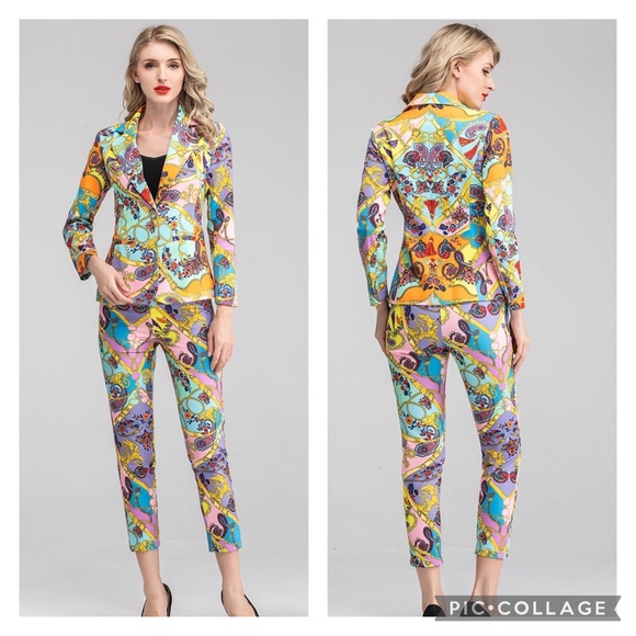 Pants & Jumpsuits | Multi Color Pants Suit | Poshmark